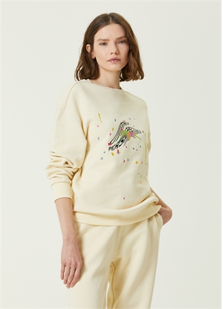 Qollanchi Kadın Perspective Bej Bisiklet Yaka Sweatshirt S EU Qollanchi Kadın Perspective Bej Bisiklet Yaka Sweatshirt S EU