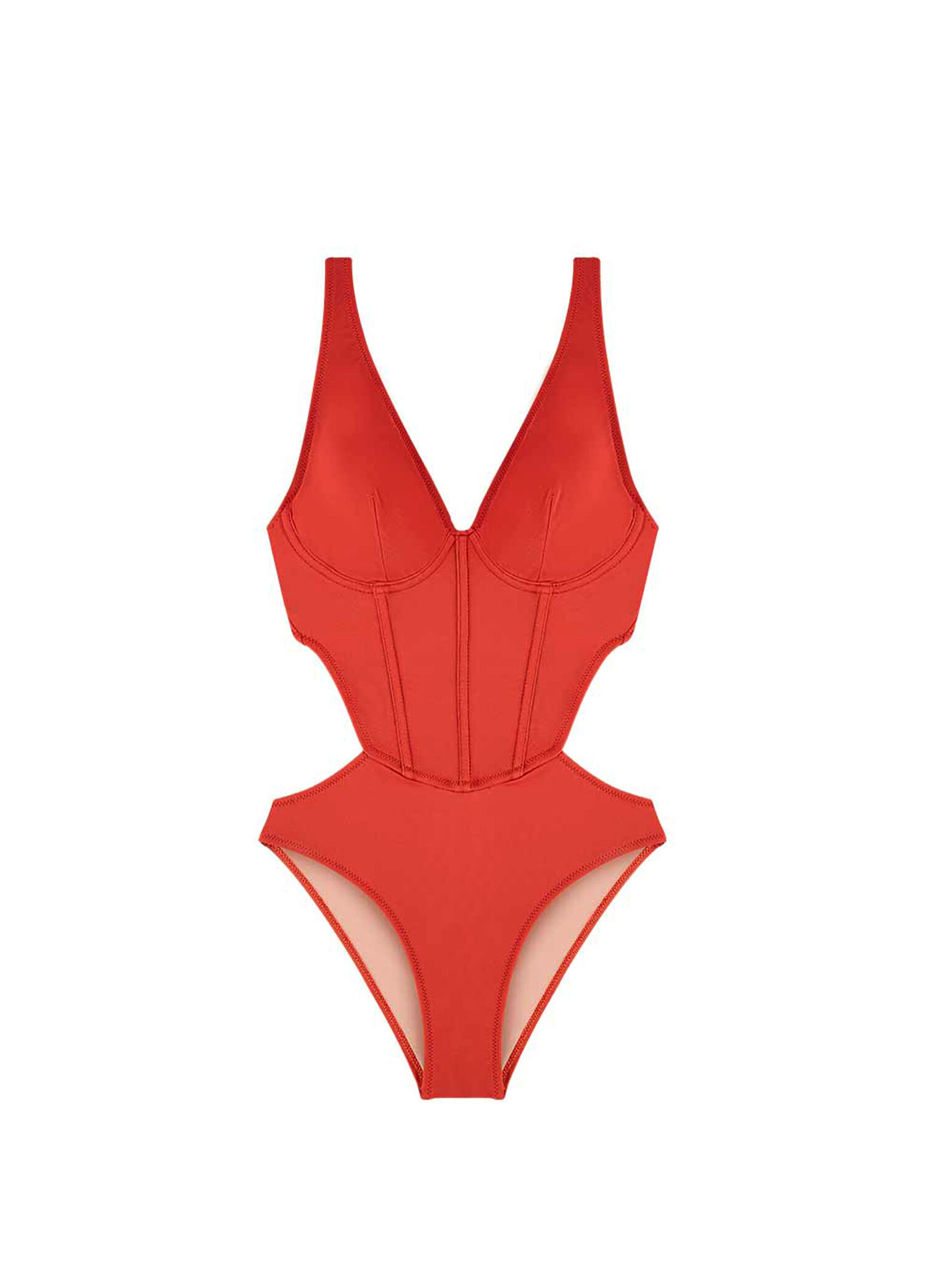 Bia Swimwear Rust Kadın Anais Rust Balenli V Yaka Kadın Mayo 1818527 ...