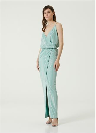 Maison Kairos Kadın Mavi Kruvaze Maksi Abiye Elbise 36 EU Maison Kairos Kadın Mavi Kruvaze Maksi Abiye Elbise 36 EU