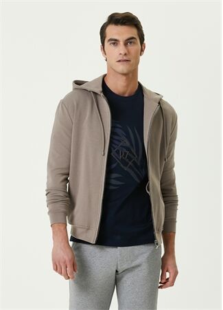 Pal Zileri Erkek Bej Kapüşonlu Sweatshirt 46 It