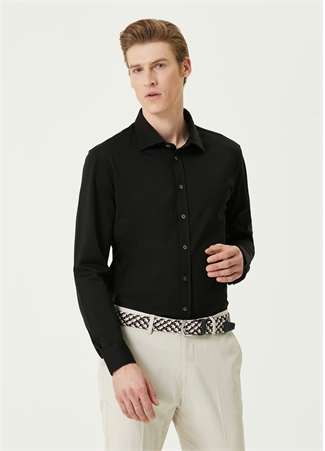 Beymen Collection Erkek Slim Fit Siyah Küçük İtalyan Yaka Jersey Gömlek 38 Eu Beymen Collection Erkek Slim Fit Siyah Küçük İtalyan Yaka Jersey Gömlek 38 Eu
