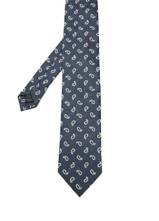 Beymen Club Erkek Mavi Şal Desenli İpek Kravat EU