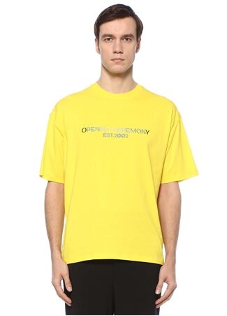 Opening Ceremony Erkek Sarı Bisiklet Yaka Logolu T-shirt XS EU