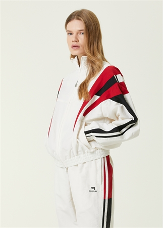 Balenciaga Kadın Beyaz Dik Yaka Şeritli Mont XS EU Balenciaga Kadın Beyaz Dik Yaka Şeritli Mont XS EU