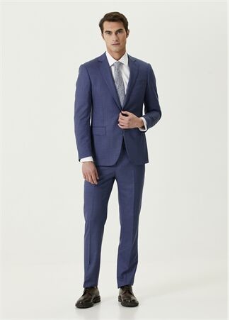 Pal Zileri Erkek Mavi Yün Takım Elbise Lacivert 48 It