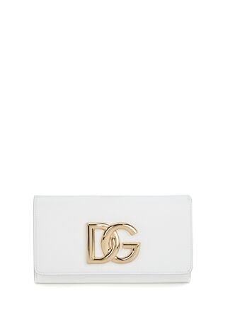 Dolce&gabbana Kadın Beyaz Logo Detaylı Deri Çanta Eu