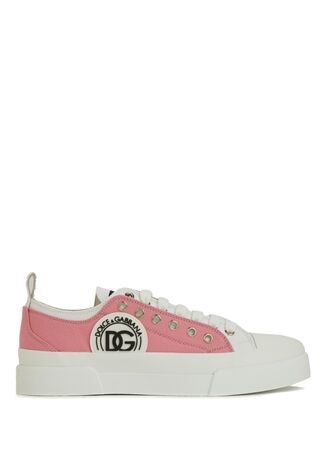 Dolce&Gabbana Kadın Pembe Beyaz Logo Detaylı Sneaker 36 EU