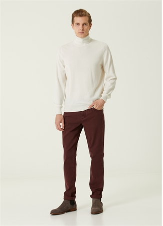 Brunello Cucinelli Erkek Slim Fit Bordo Jean Pantolon 50 IT Brunello Cucinelli Erkek Slim Fit Bordo Jean Pantolon 50 IT