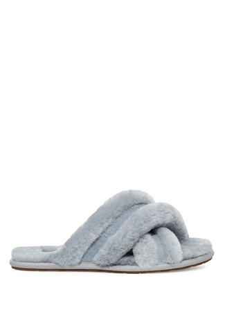 Ugg Kadın Scuffita Gri Logolu Deri Terlik 37 EU
