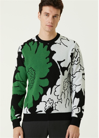 Paul Smith Erkek Siyah Beyaz Çiçekli Yün Kazak L Eu Paul Smith Erkek Siyah Beyaz Çiçekli Yün Kazak L Eu
