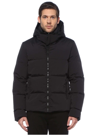 Fendi Erkek Siyah Çift Taraflı Kapüşonlu Puff Mont 48 IT