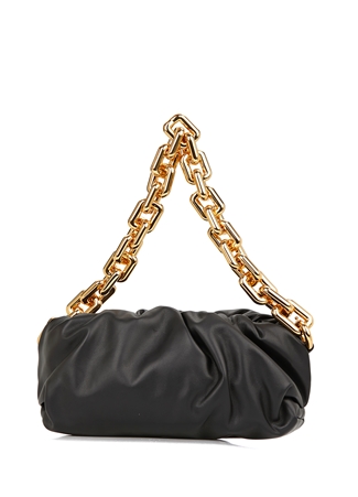 Bottega Veneta Kadın Chain Pouch Siyah Gold Deri Omuz Çantası EU Bottega Veneta Kadın Chain Pouch Siyah Gold Deri Omuz Çantası EU