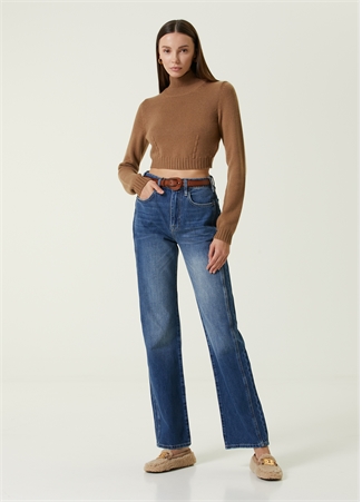 Frame Denim Kadın Le Jane Mavi Yüksek Bel Jean Pantolon 23 US Frame Denim Kadın Le Jane Mavi Yüksek Bel Jean Pantolon 23 US