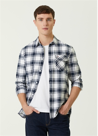Tommy Jeans Erkek Mavi Beyaz Kareli Flanel Gömlek S EU Tommy Jeans Erkek Mavi Beyaz Kareli Flanel Gömlek S EU