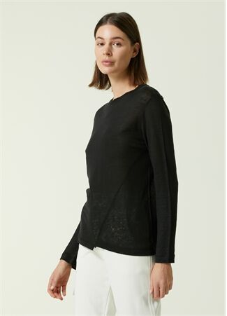 Lol Kadın Siyah Keten T-shirt SM EU