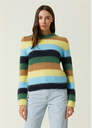 Maje Kadın Colorblocked Şeritli Kazak 2 US