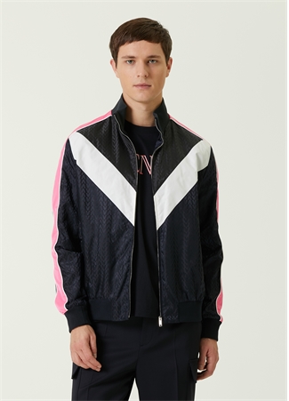 Valentino Erkek Lacivert Pembe Mikro Logo Desenli Mont 50 IT Valentino Erkek Lacivert Pembe Mikro Logo Desenli Mont 50 IT