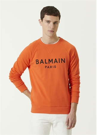 Balmain Erkek Turuncu Logo Detaylı Sweatshirt M EU Balmain Erkek Turuncu Logo Detaylı Sweatshirt M EU