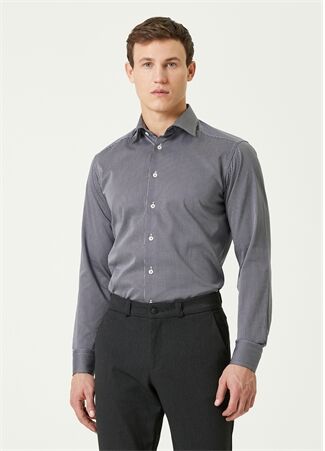 Eton Erkek Lacivert Mikro Desenli Gömlek 42 IT