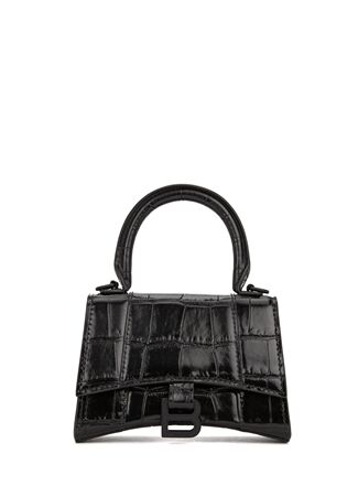Balenciaga Kadın Hourglass Siyah Deri Omuz Çantası EU Balenciaga Kadın Hourglass Siyah Deri Omuz Çantası EU