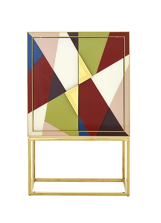 Jonathan Adler KIT Torino Geometrik Desenli Cam Büfe Çok Renkli Jonathan Adler KIT Torino Geometrik Desenli Cam Büfe Çok Renkli
