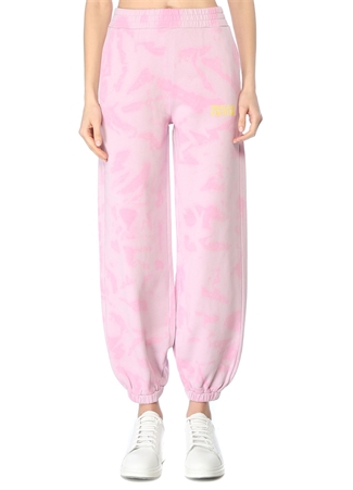 Versace Jeans Couture Kadın Pembe Batik Desenli Jogger Eşofman Altı S EU