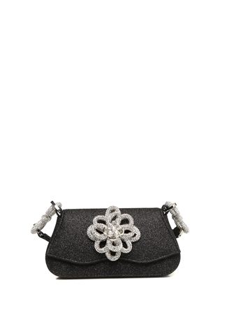 Mach&Mach Kadın Siyah Simli Taşlı Abiye Çanta EU