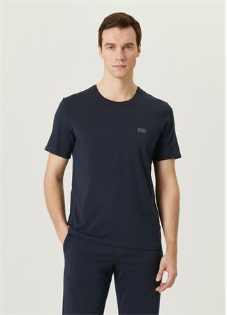 Boss Erkek Lacivert Logo Detaylı T-shirt M EU